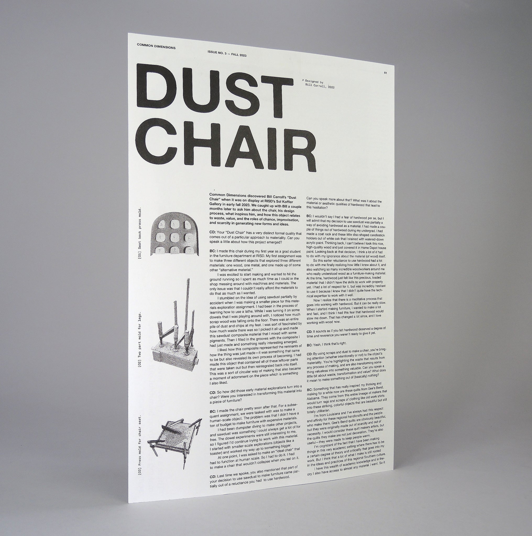 Common Dimensions, No. 3 — Dust Chair – Draw Down
