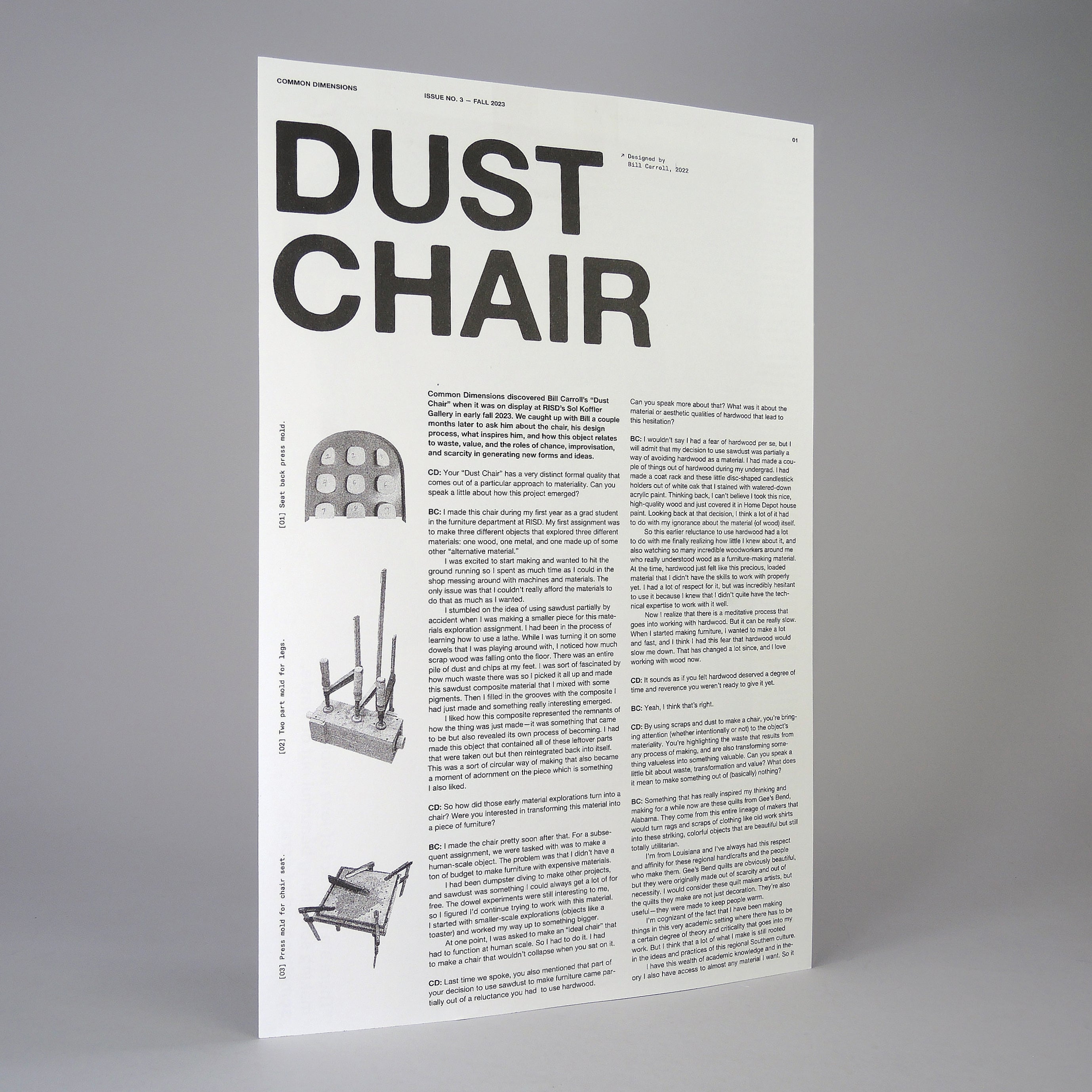 Common Dimensions, No. 3 — Dust Chair (Broadsheet) – Draw Down